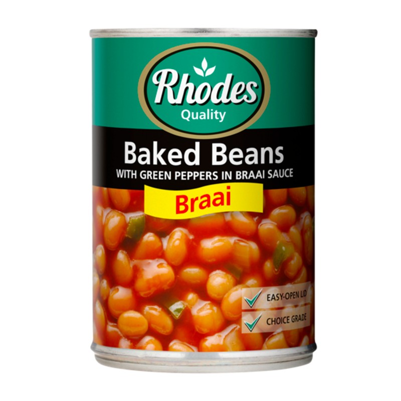 Rhodes Baked Beans in Braai Sauce 400g Can – SA2EU